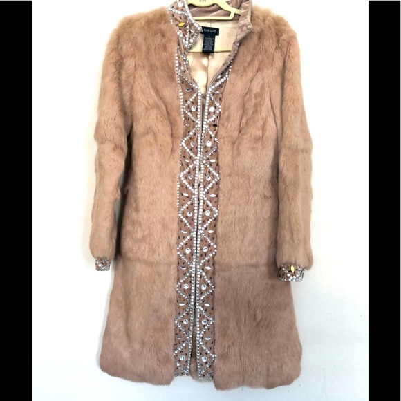 bebe | Jackets & Coats | Rare Bebe Fur Coat W Rhinestones | Poshmark